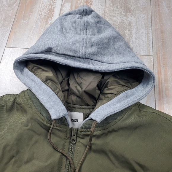 Vans | Jackets & Coats | Vans Check Boom Hooded Bomber Jacket Womens ...